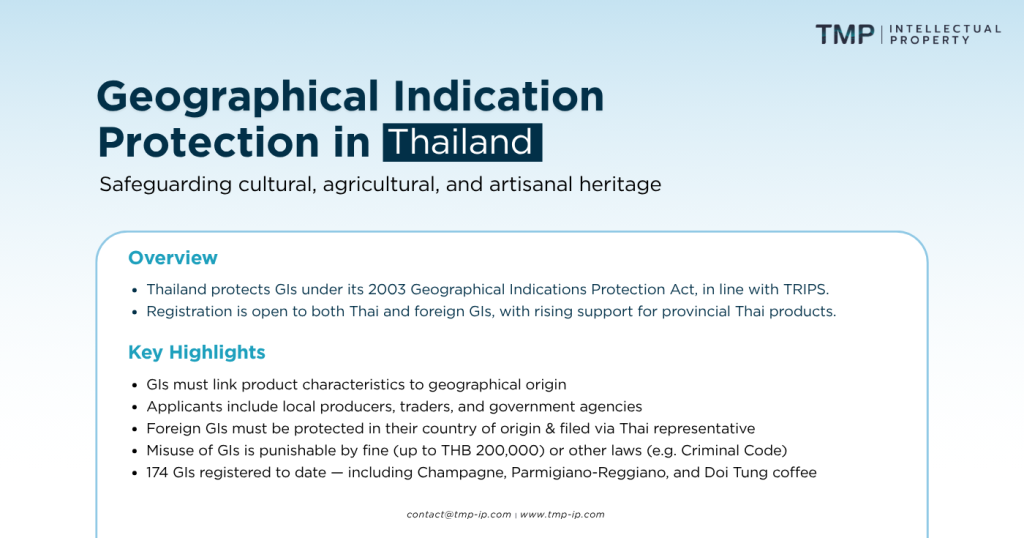 An overview of geographical indication protection in Thailand - TMP ...